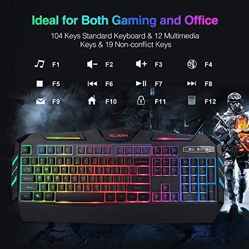 Gaming Keyboard UK, TEC.BEAN Suspension Mechanical Feeling Computer ...