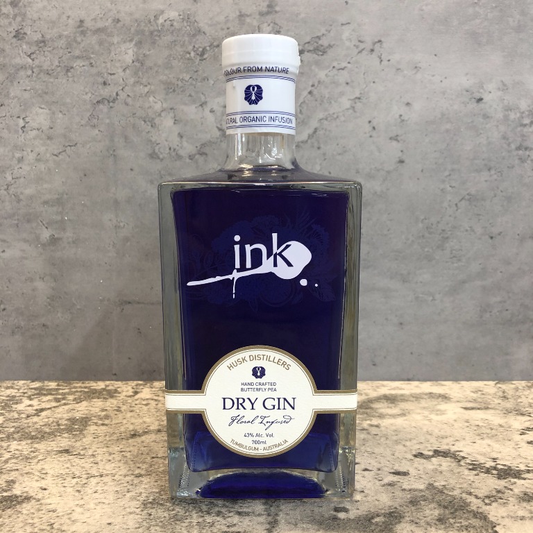 Husk Distillers - 蝶豆花 墨 魔法變色琴酒 Ink Gin 700ml, 嘢食 & 嘢飲, 酒精飲料 - Carousell