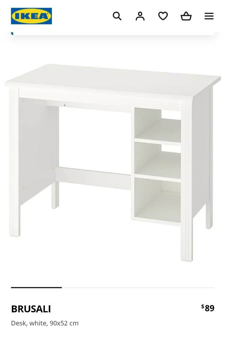 Ikea Desk with Computer Monitor Riser, Furniture & Home Living ...