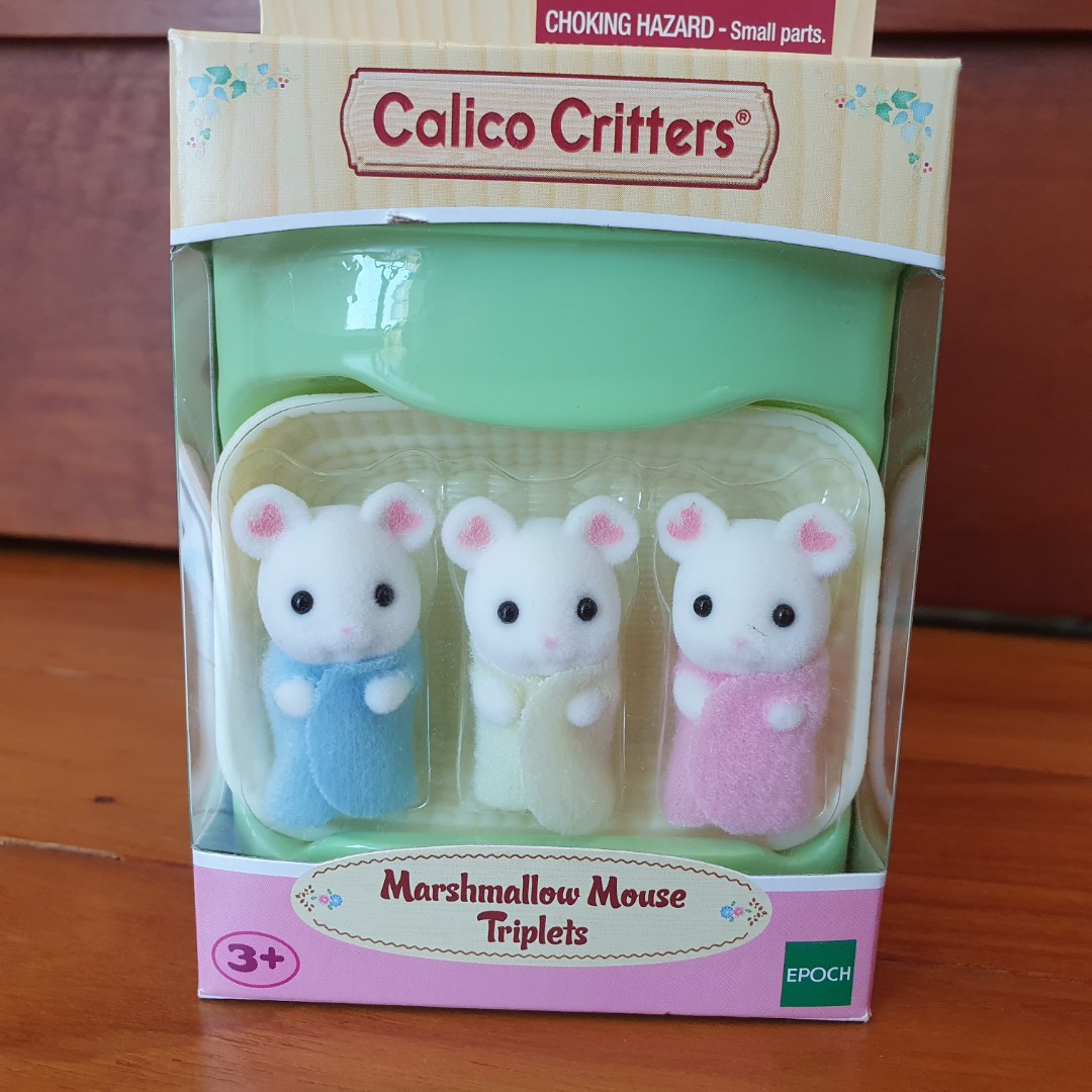 Marshmallow Mouse Triplets Calico Critters/Sylvanian Families, Hobbies ...