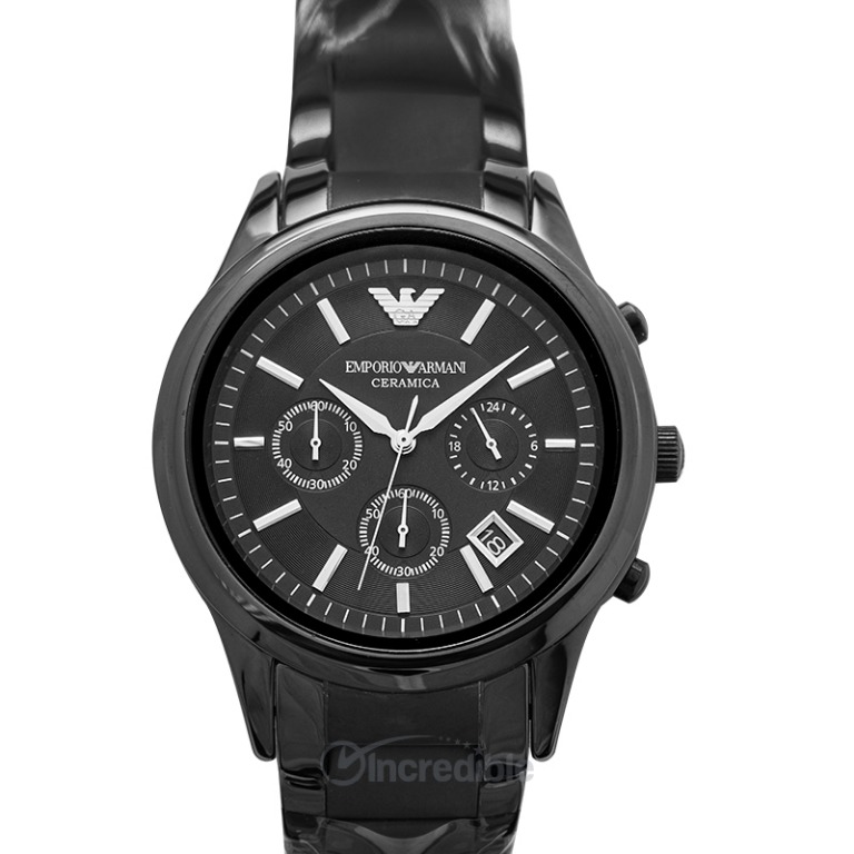 [NEW] Emporio Armani Ceramica Chronograph Quartz Black Dial Black ...