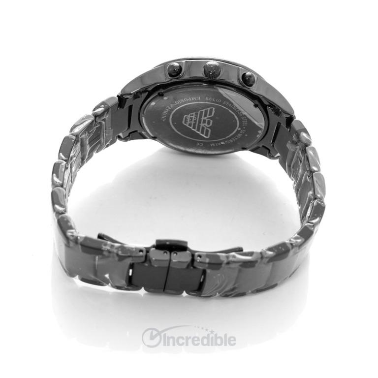 [NEW] Emporio Armani Ceramica Chronograph Quartz Black Dial Black ...