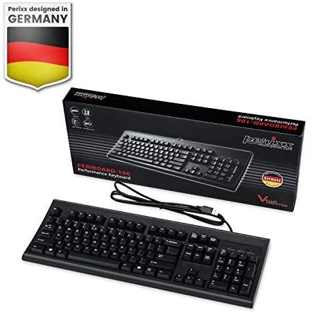 Perixx Periboard-106, Wired Performance Full Size Keyboard, Curve ...