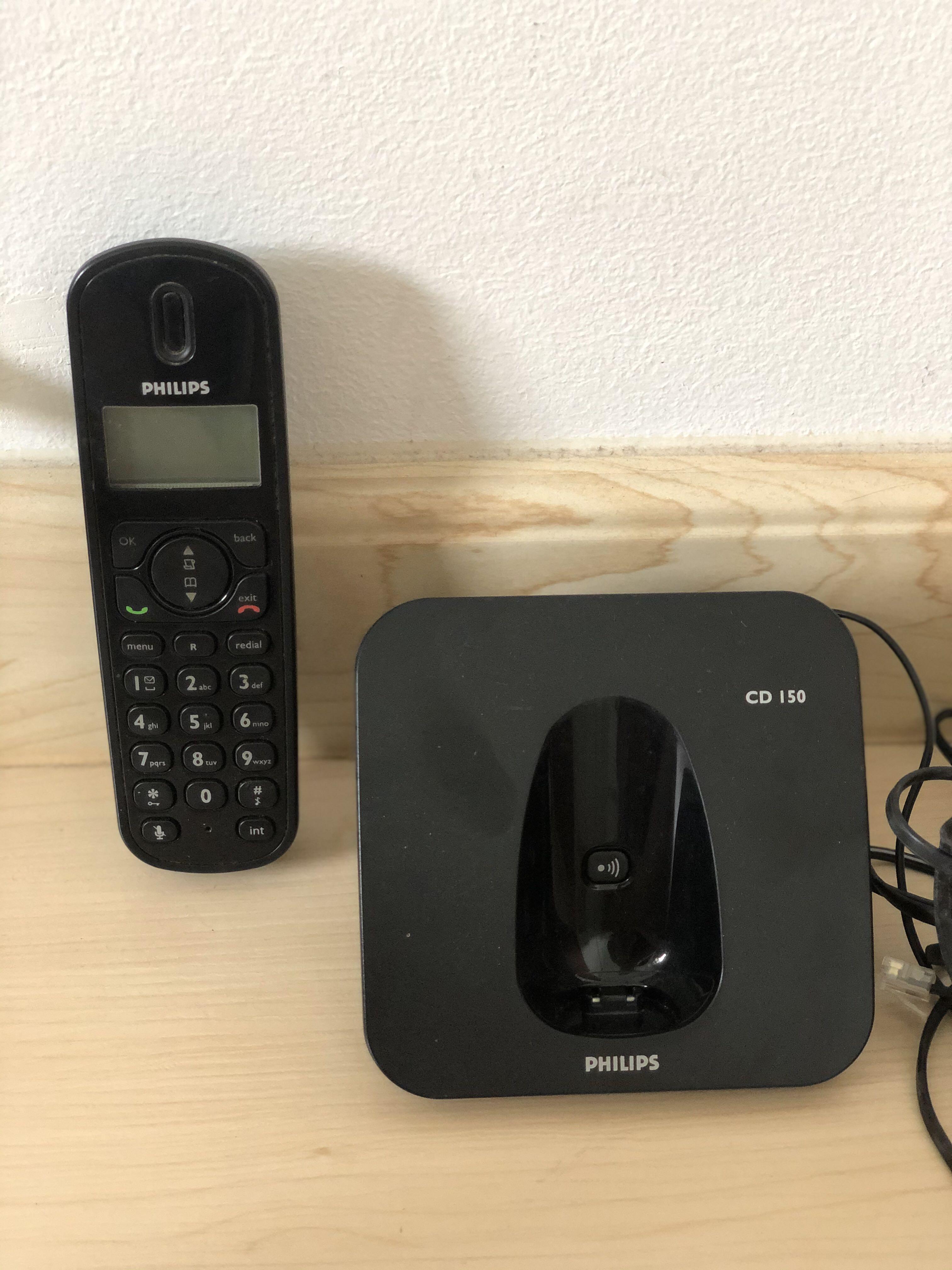 Philips CD150 cordless phone, TV & Home Appliances, TV & Entertainment ...