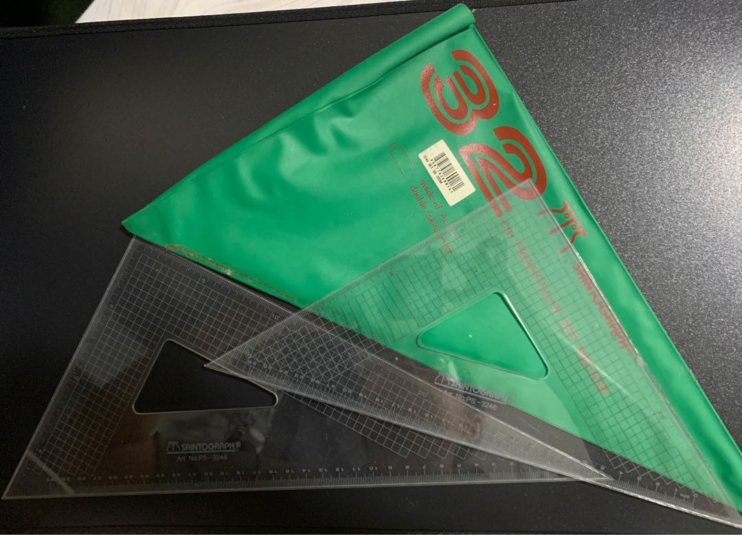 Saintograph 32cm triangular set square, Hobbies & Toys, Stationery ...