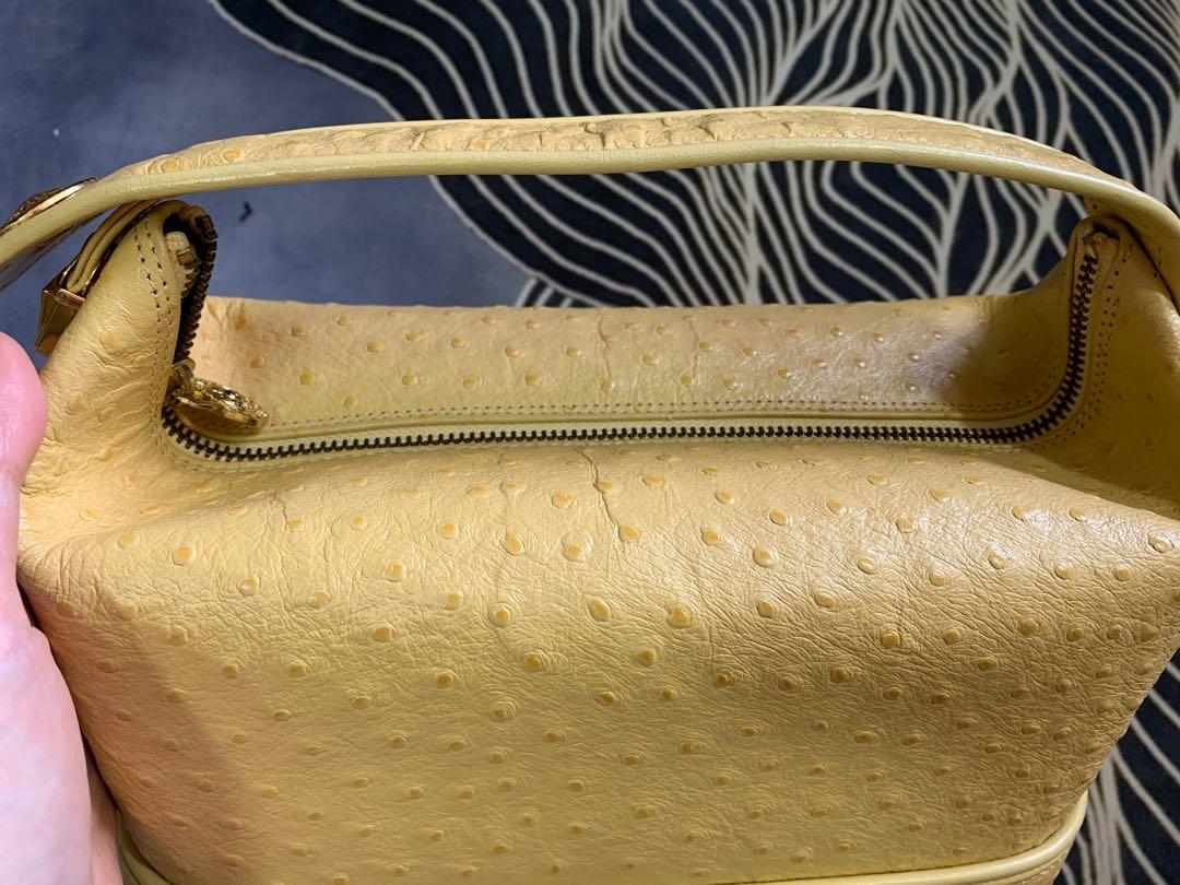 Vintage Gianni Versace yellow embossed leather vanity bag, Luxury, Bags ...