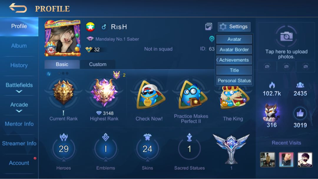 3k points high win rate and mmr MLBB Account, Video Gaming, Gaming ...