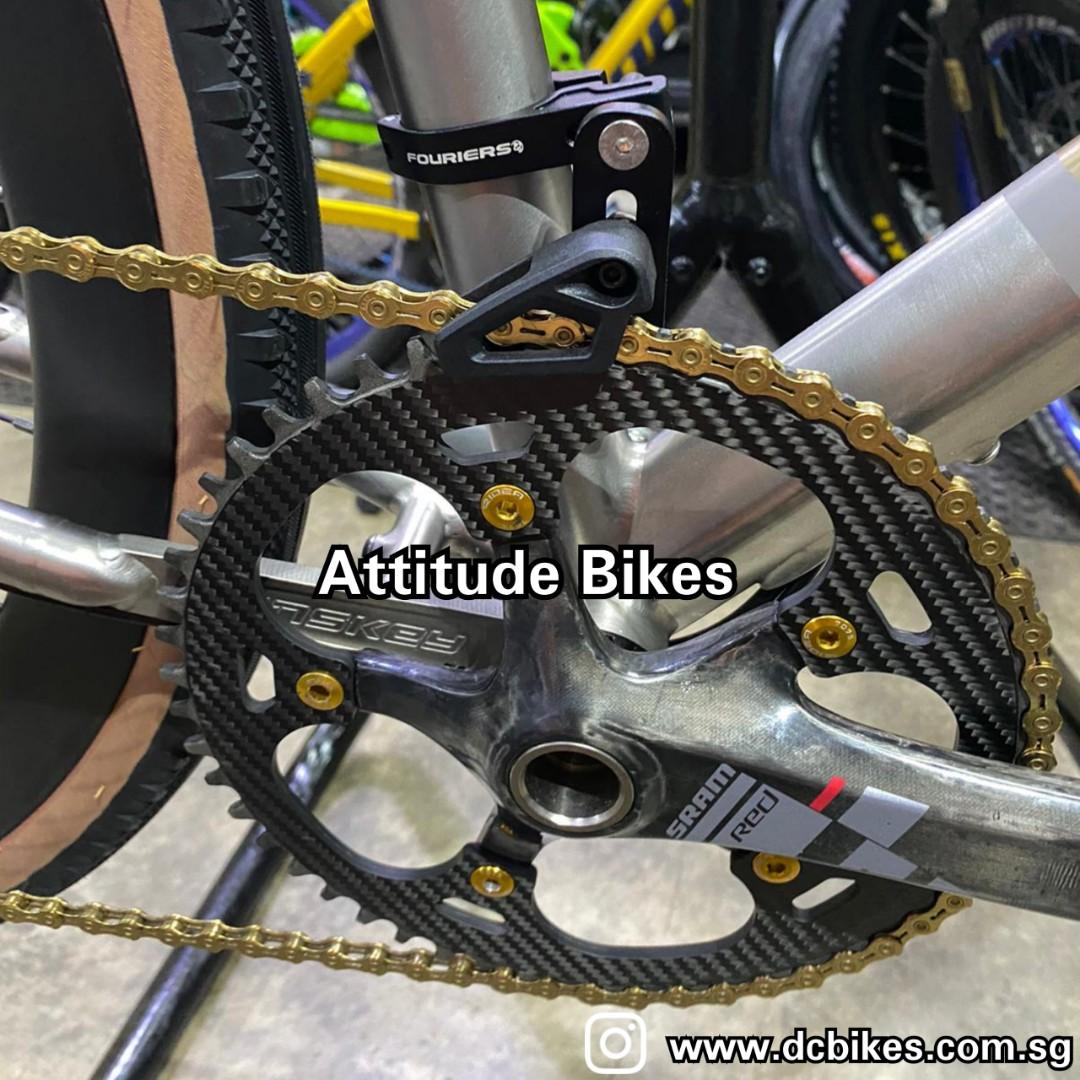 🆕! Fouriers MTB Single Speed Seat Tube Clamp Assembly Chain Guide # ...