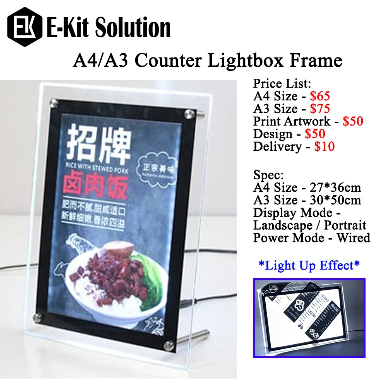 A4/A3 Lightbox Frame/Poster *Best for Promotion Use*, Hobbies & Toys ...