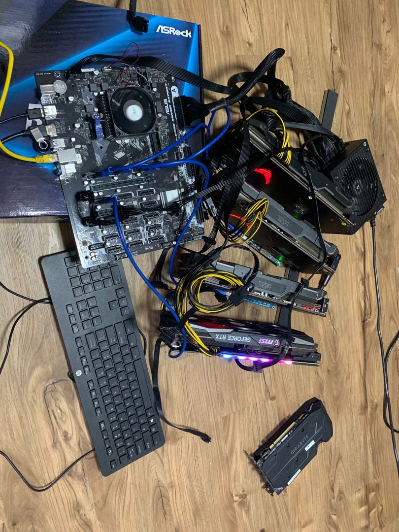 Ethereum Mining Rig (3x 5700 XT - 3 Power Colour, 1x MSI 3060 Ti ...