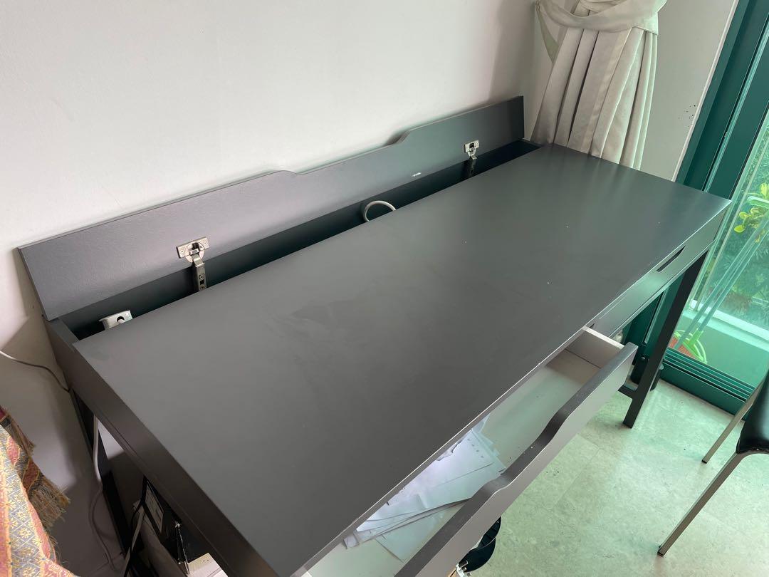 IKEA Alex desk grey-turquoise, Furniture & Home Living, Furniture ...