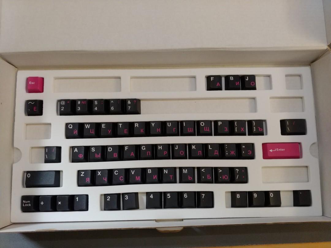 Infinikey Dark Cyrillic Base + Purple Alphas Keycap Set, Computers ...