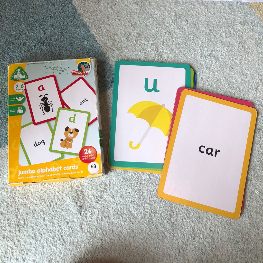 Jumbo alphabet cards / flash card, 興趣及遊戲, 書本 & 文具, 小說 & 故事書 - Carousell