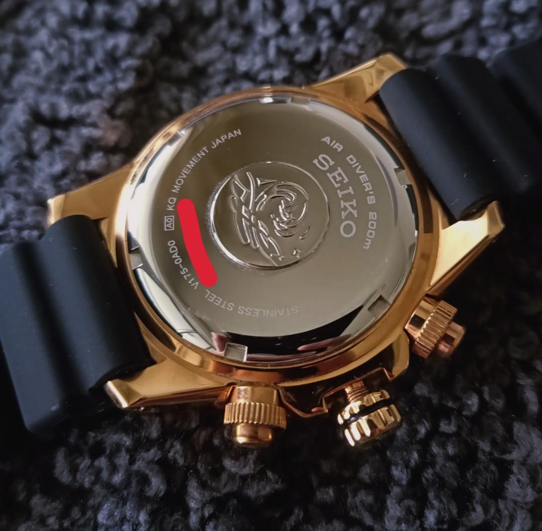 [LNIB] Seiko Rose Gold Solar Chronograph Quartz Dive Watch SSC618P1 ...