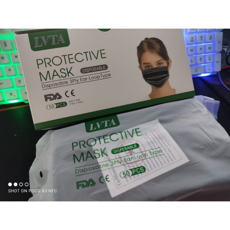 LVTA Mask Black,White,Rose Pink, Health & Nutrition, Face Masks & Face ...