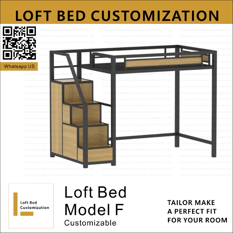 Model F Loft bed customization Bunk bed customization Modular design ...
