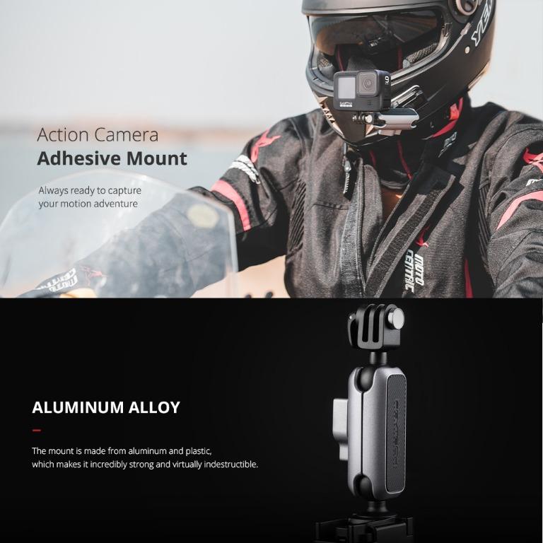 PGYTECH Adhesive Mount Bicycle Bike Motorcycle Helmet Adapter Holder ...