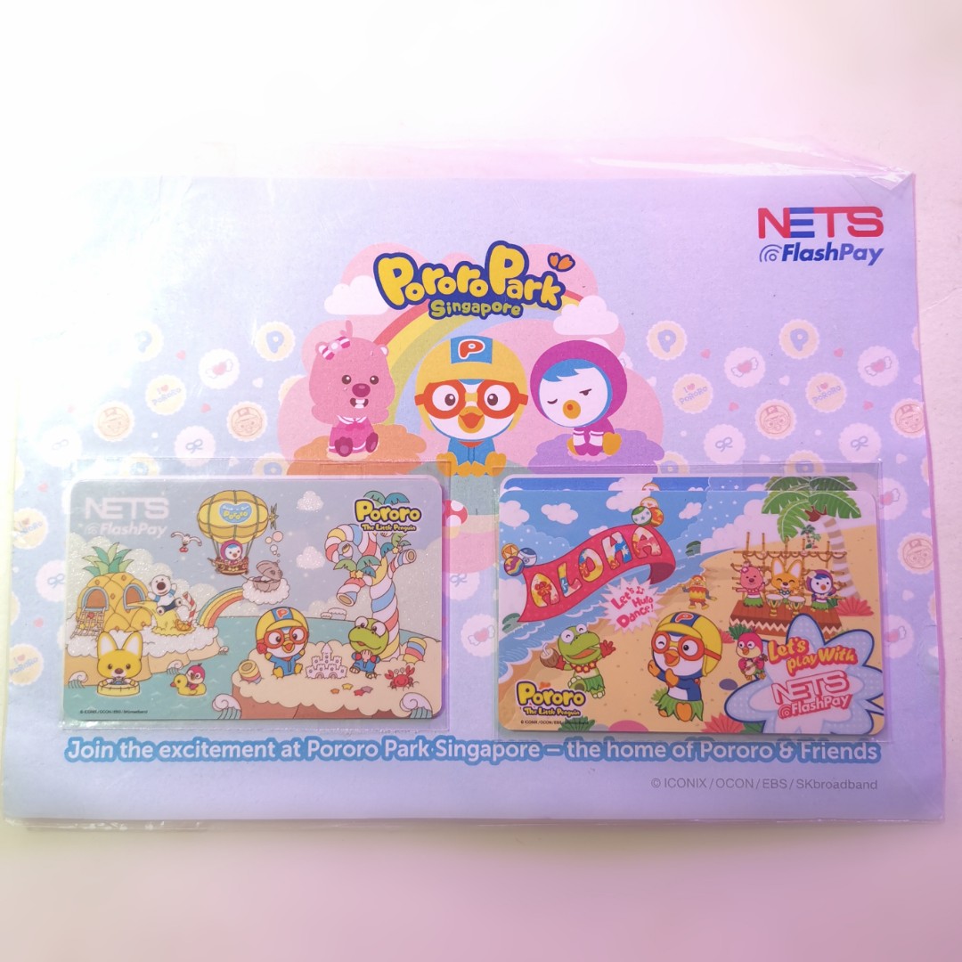 Set 2pc PORORO PARK SINGAPORE Glittery Nets Flashpay Cards, Everything ...