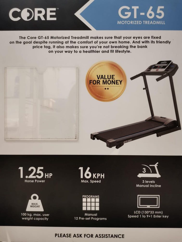 CORE Treadmill Motorized, Sports Equipment, Exercise & Fitness, Cardio ...