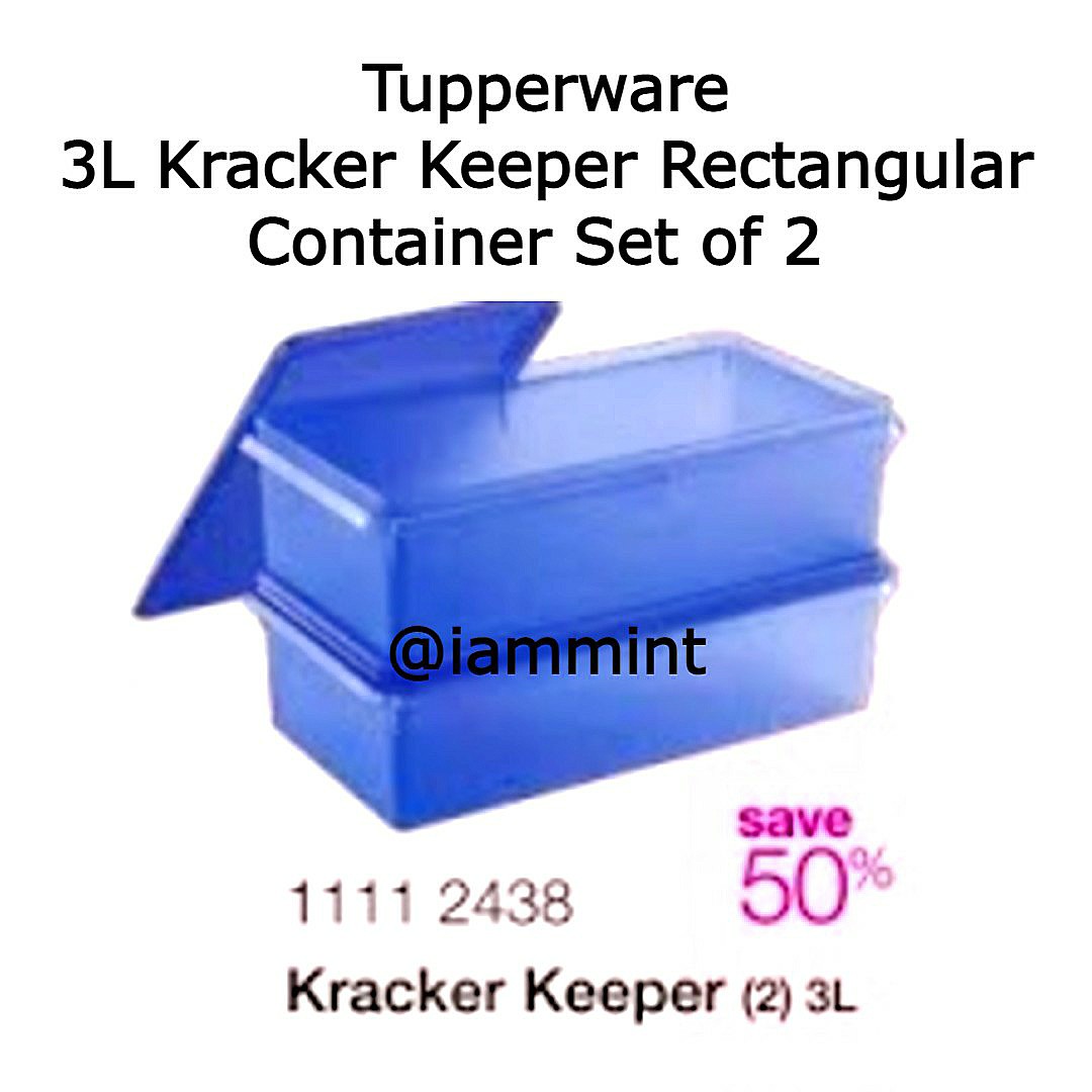 Tupperware 3L Kracker Cracker Keeper Rectangular Container Set of 2 ...
