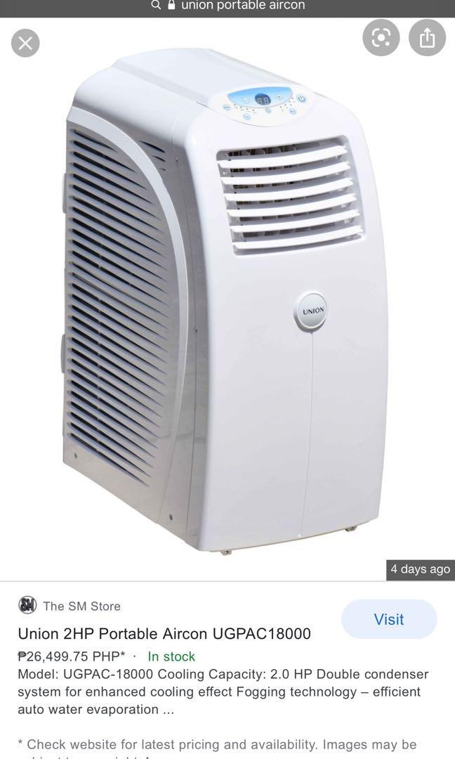 UNION 2HP PORTABLE AIRCON UGPAC18000, TV & Home Appliances, Air ...