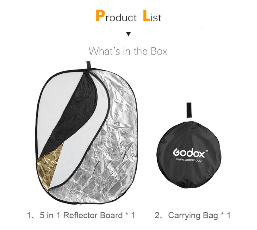 60cm Selens 5-in-1 Circular Reflector, Photography, Photography ...