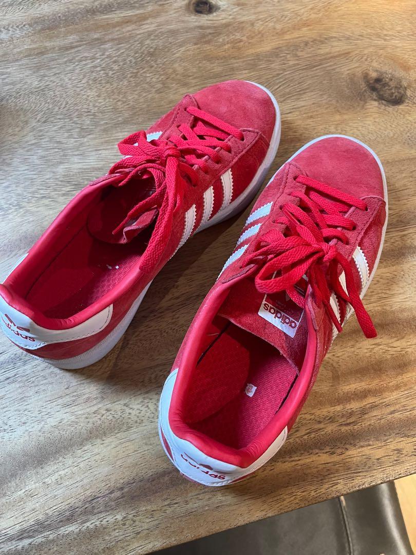 Adidas Red Campus Sneakers, Women's Fashion, Footwear, Sneakers on ...