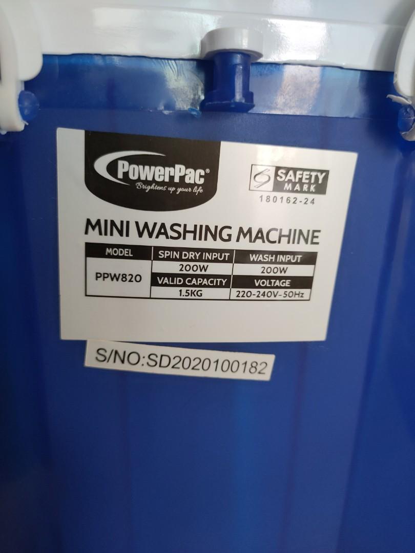 BN PowerPac Mini Washing Machine 1.5kg, TV & Home Appliances, Washing ...
