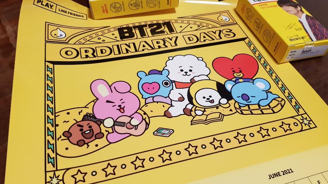 BT21 May & June 2021 calendar poster & Line Friends Plastic Bags ...
