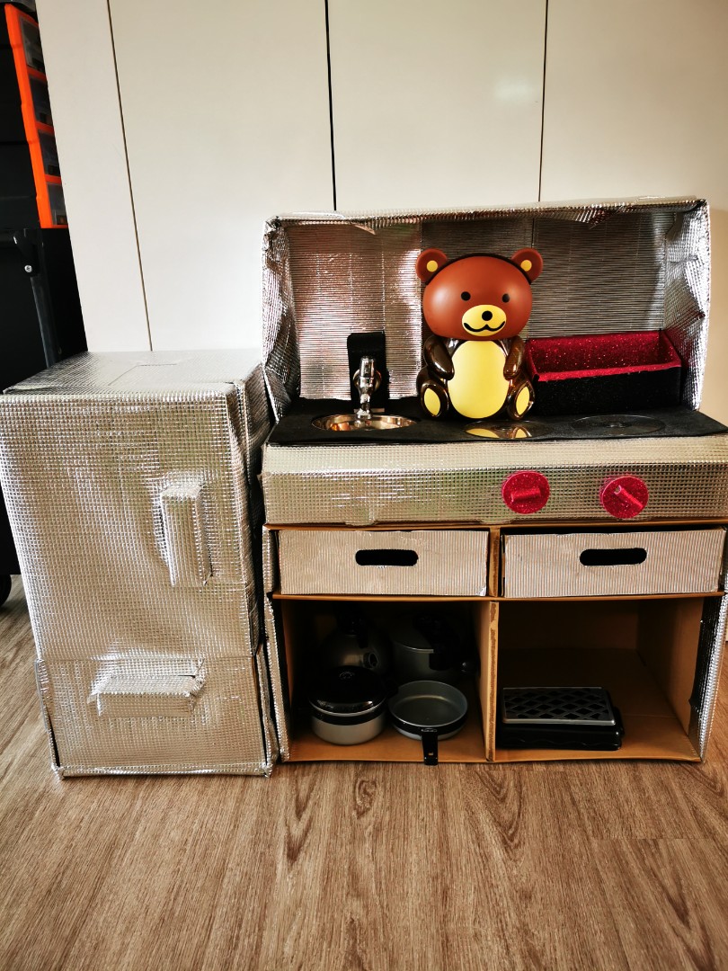 Cardboard Toy Kitchen and Fridge, Toy included., Hobbies & Toys, Toys ...