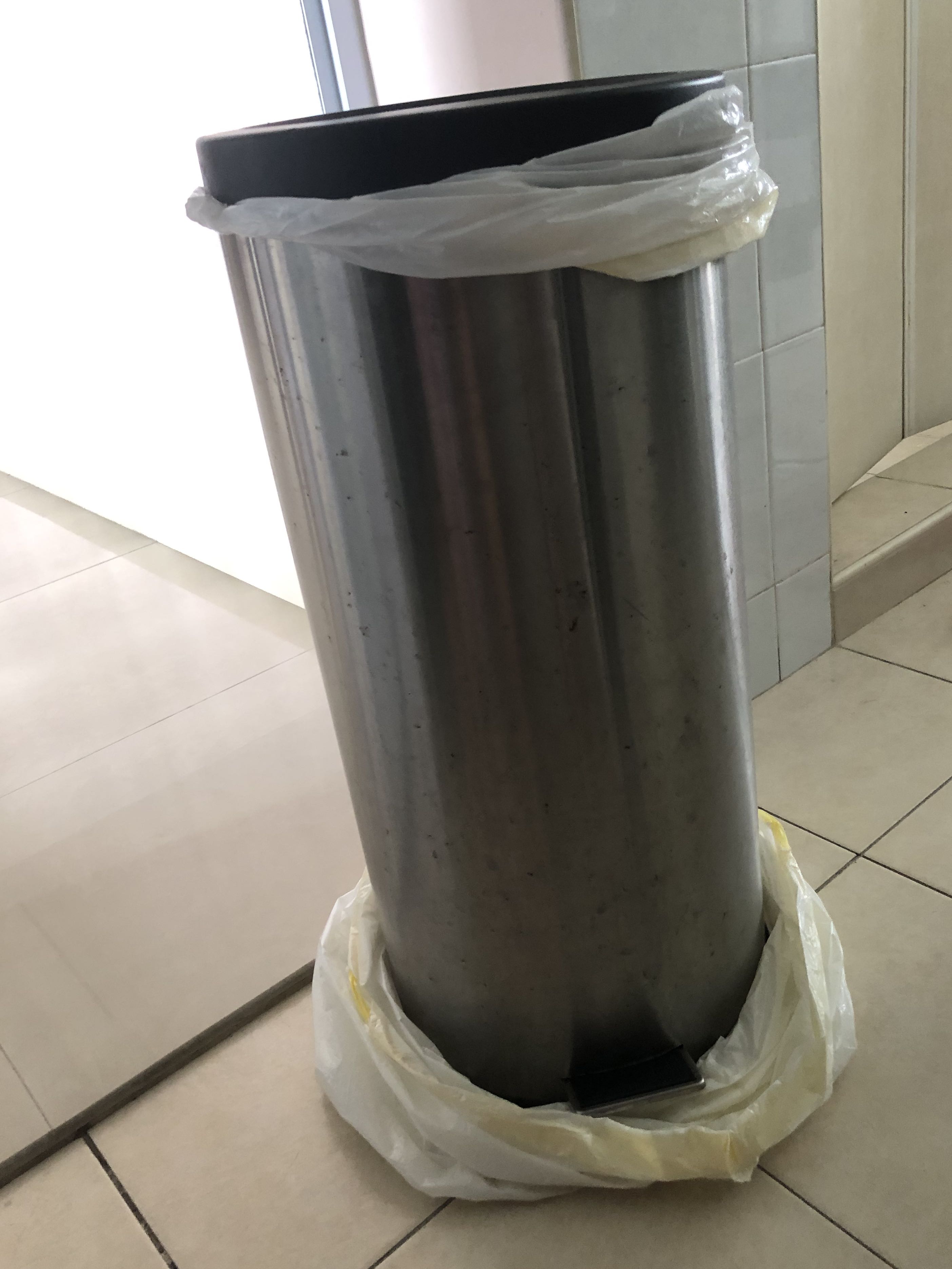 Giant size tall step on open trash dustbin kitchen bin party function ...