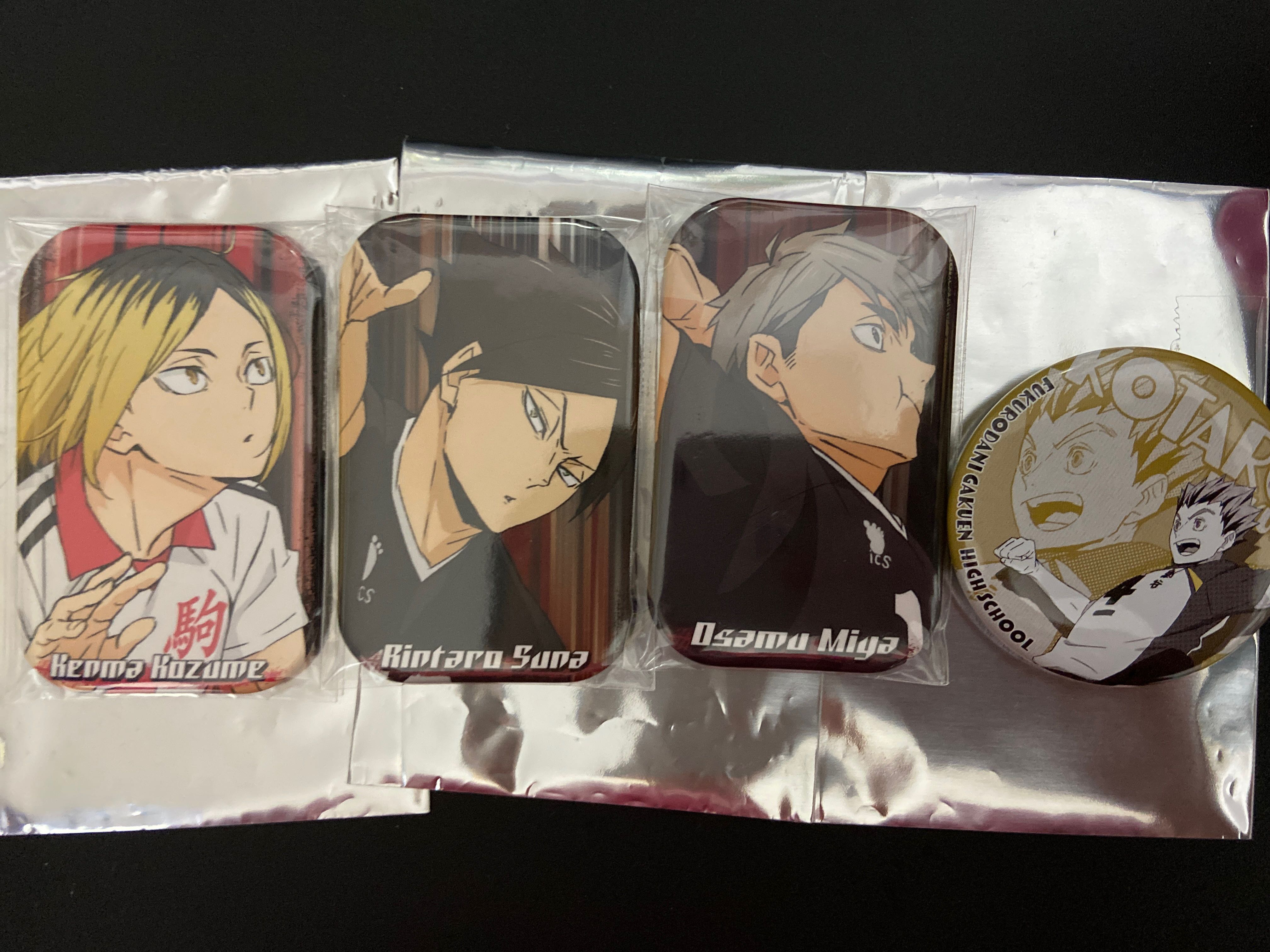 haikyuu badges - kenma suna osamu bokuto, Entertainment, J-pop on Carousell