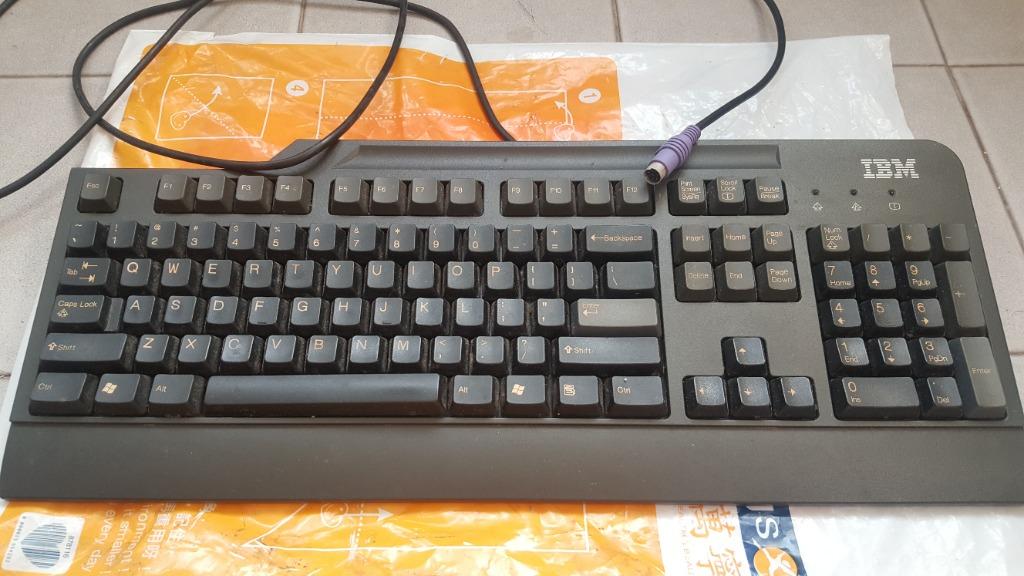IBM Keyboard KB-0225 Keyboard 鍵盤 電腦鍵盤 PS/2 connector PS2 圓頭KEYBOARD, 電腦 ...