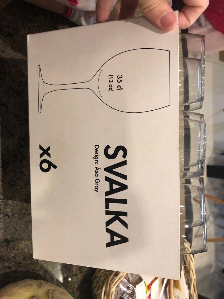 IKEA Svalka wine glasses set of 6, Furniture & Home Living, Kitchenware ...