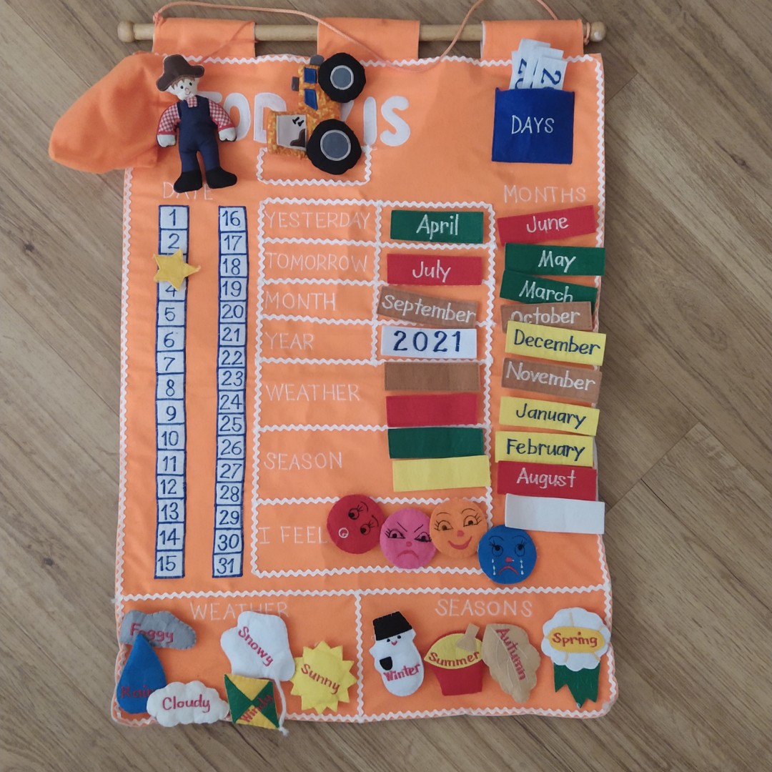 Montessori Felt Calendar Today Is Wall Chart, Babies & Kids, Baby ...