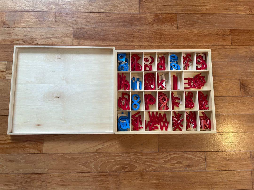 Montessori Large Movable Alphabet (LMA) wooden letters & box, Hobbies ...