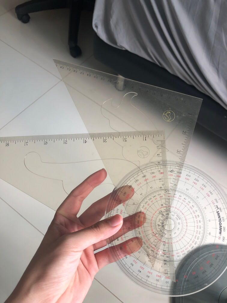 Set squares, protractor, Hobbies & Toys, Stationery & Craft, Craft ...
