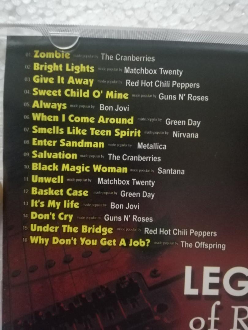 Vcd karaoke - The legend of rock alternative, Hobbies & Toys, Music & Media, CDs & DVDs on Carousell