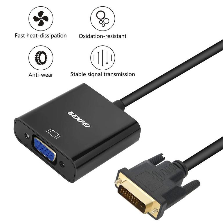 Active Dvi D To Vga Adapter Benfei Dvi D 24 1 To Vga Male To Female