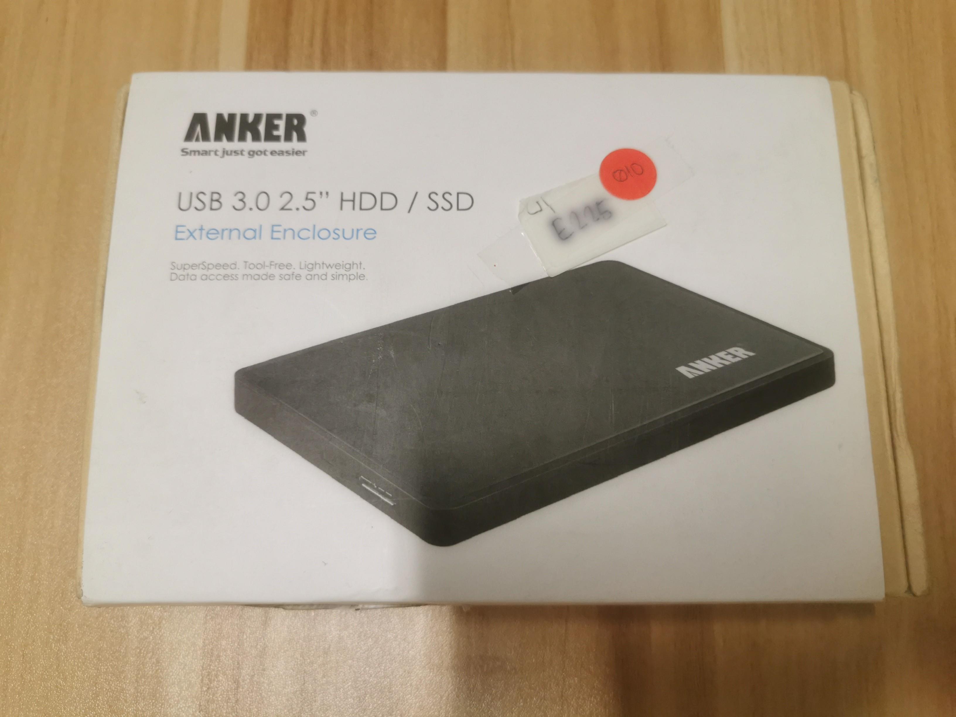 Anker USB 3.0 2.5" HDD/SSD External Enclosure, Computers & Tech, Parts ...