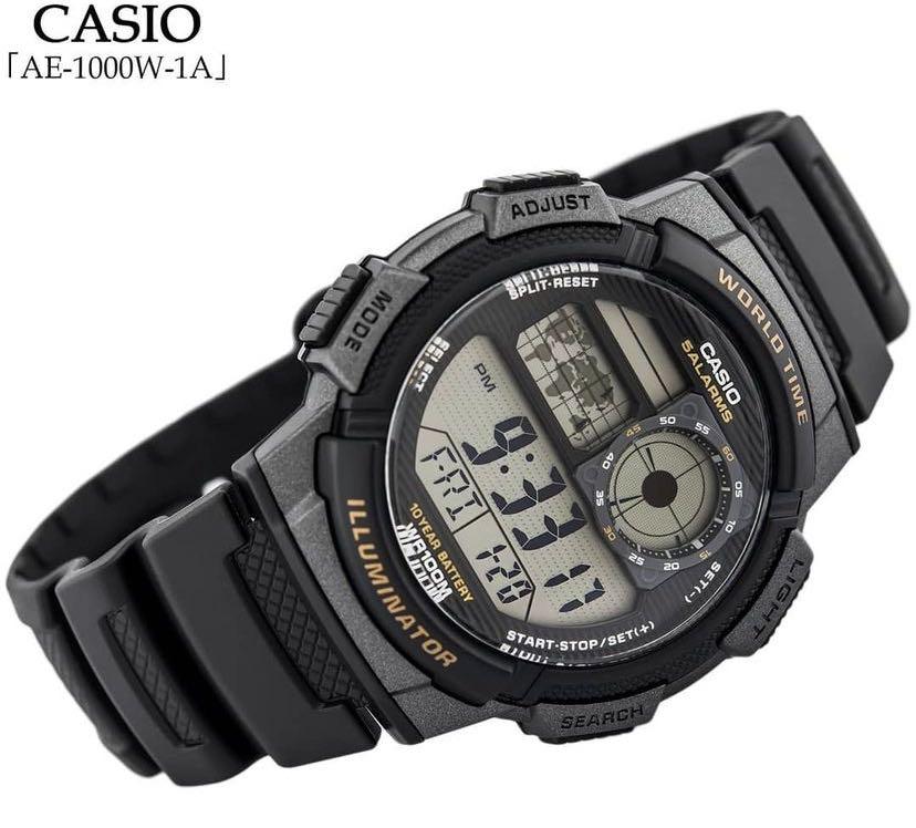 Casio AE-1000W-1A Digital Quartz AE1000W-1A Illuminator AE1000 Black ...