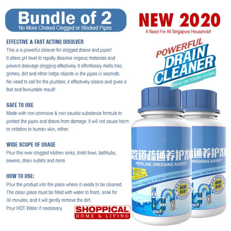 2021 Clogged Blocked Choked Pipe Dredging Agent [Bundle of 2] Alkaline ...