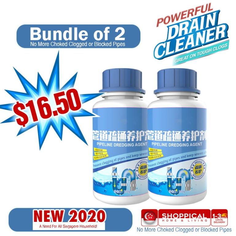 2021 Clogged Blocked Choked Pipe Dredging Agent [Bundle of 2] Alkaline ...