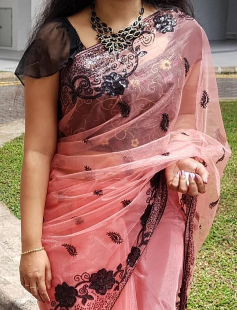 Indian net saree, Women's Fashion, Dresses & Sets, Evening dresses ...