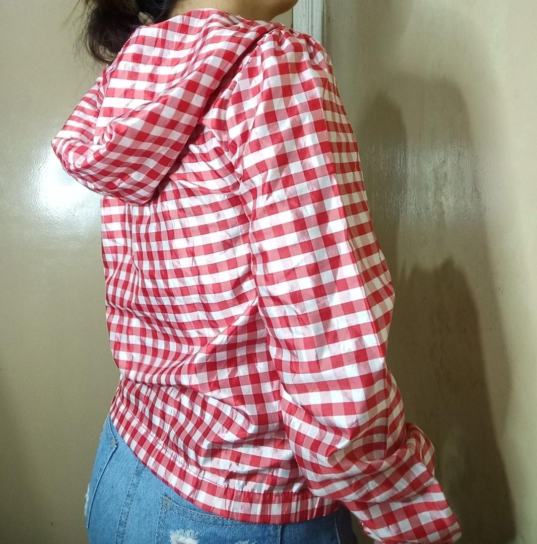 PEPCO Gingham Bomber Jacket with removable hood, Women's Fashion, Coats ...