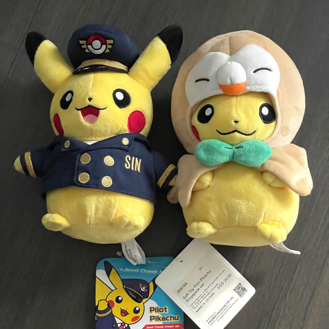 POKEMON CENTER PILOT PIKACHU AND ROWLET PIKACHU, Hobbies & Toys, Toys ...