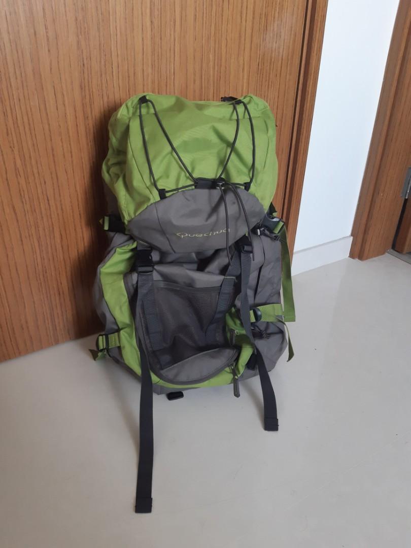 Quechua Forclaz 50 litters Hiking Backpack grey and green, Men's Fashion, Bags, Backpacks on ...