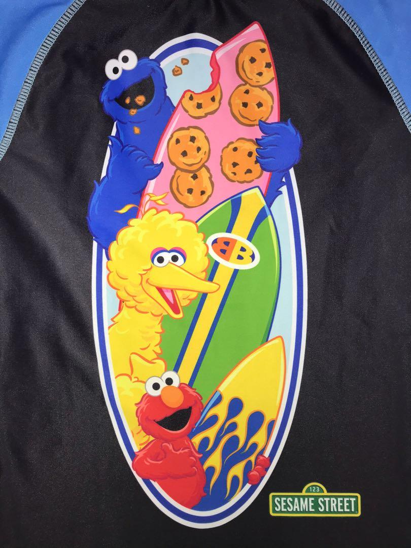 Sesame Street Character Longsleeves Rash Guard, Babies & Kids, Babies ...