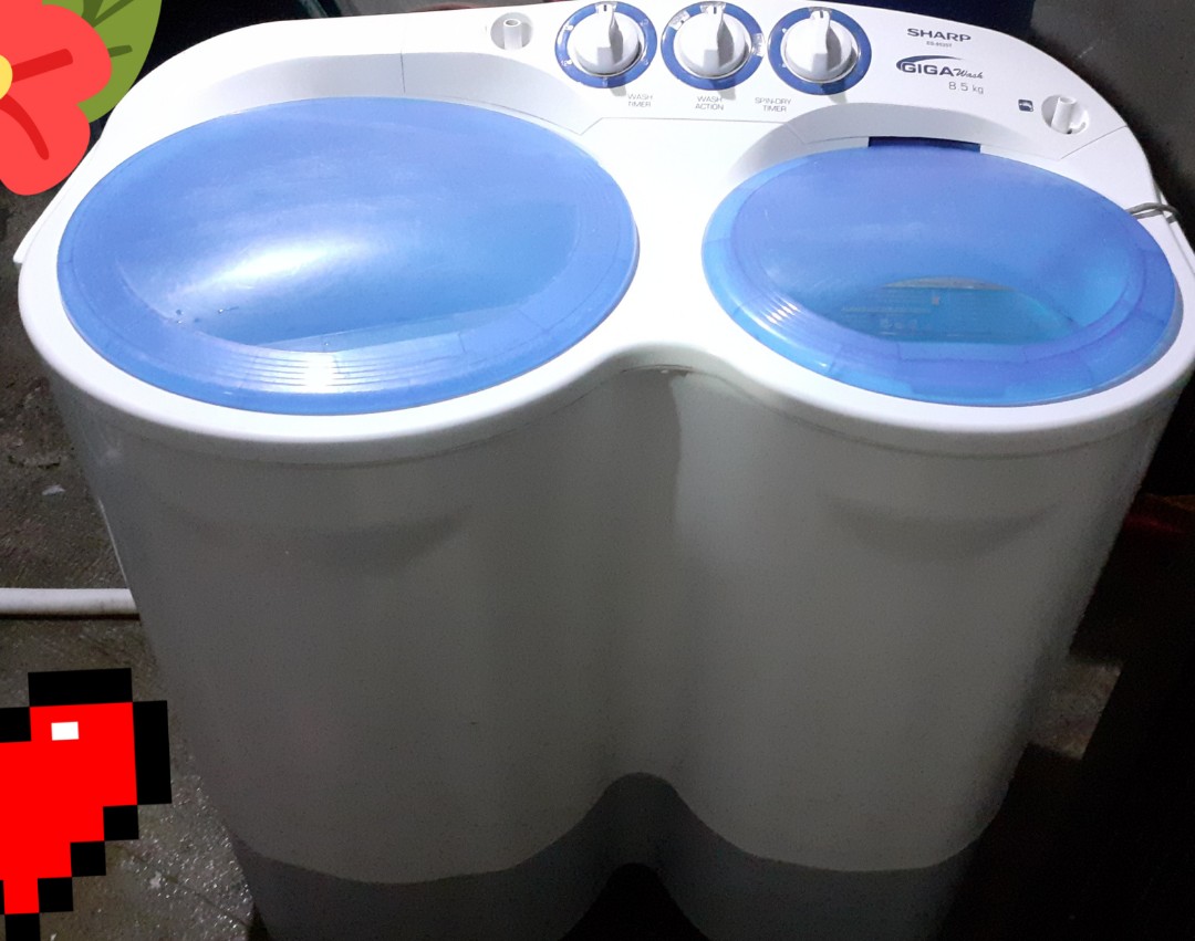 SHARP WASHING MACHINE TWIN TUB 8.5 KG, TV & Home Appliances, Washing ...
