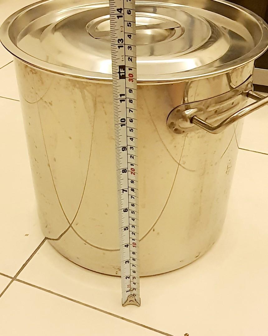 Stainless steel stock pot 30x30cm , 21lt, Furniture & Home Living ...